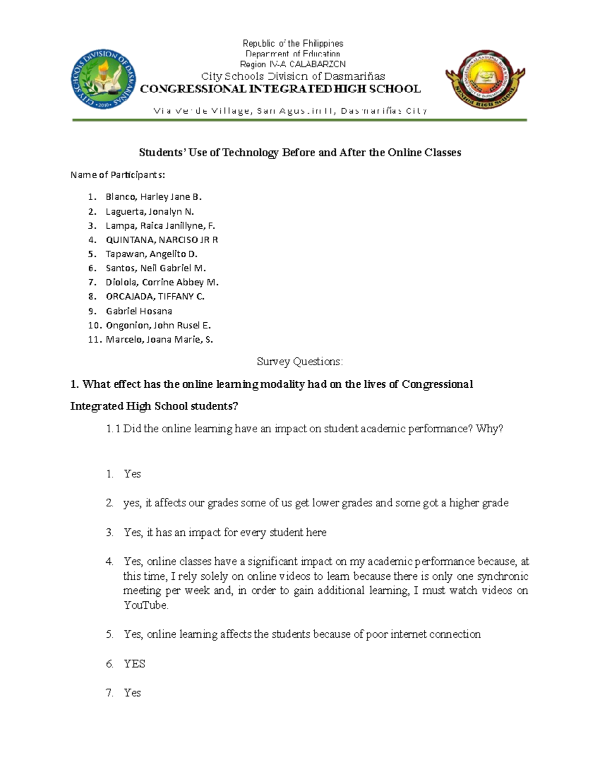 EAPP Jinggle Girls - goodluck - Students’ Use of Technology Before and ...