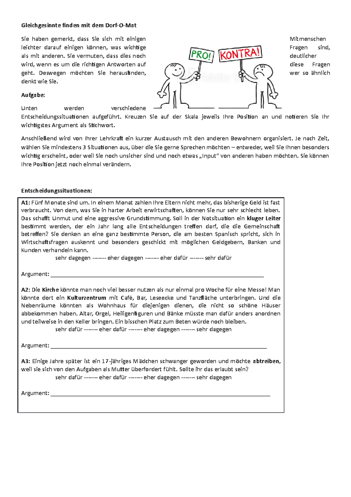 Dorfgründung 3 - ... - Gleichgesinnte finden mit dem Dorf-O-Mat Sie ...
