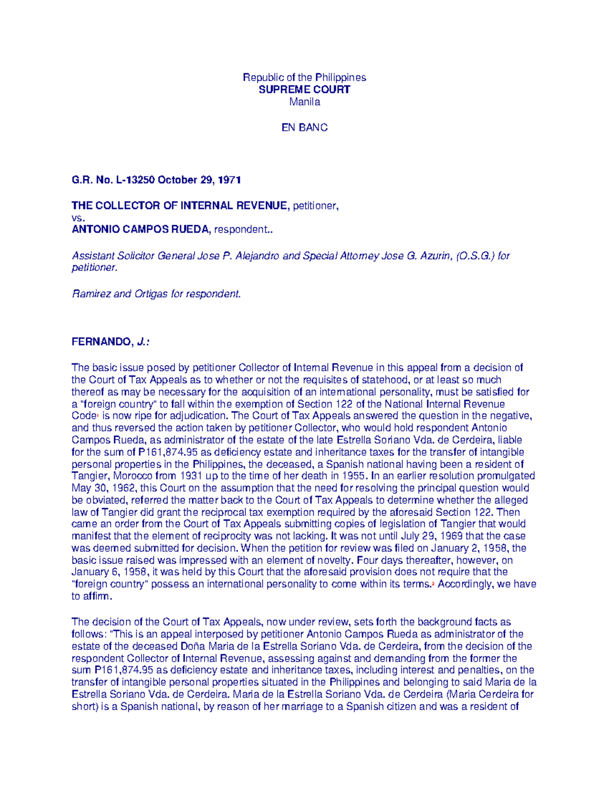CIR vs. Campos Rueda - Case Digest - Republic of the Philippines ...