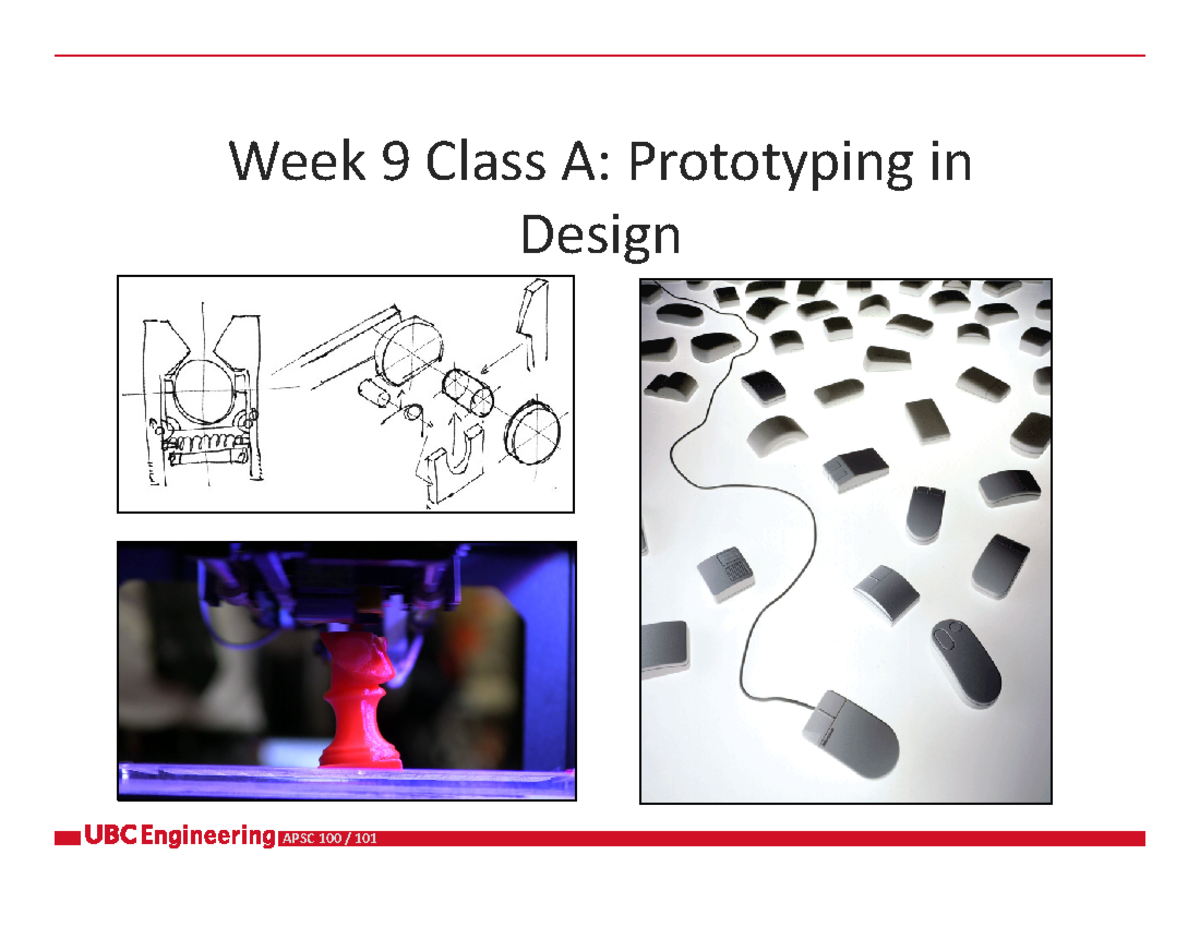 APSC100 M3 Skeleton Notes - Week 9 Class A: Prototyping in Design ...