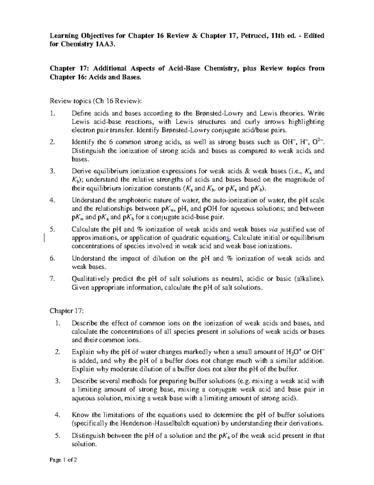 1aa3 2017 learning Objectives Ch17 Page 1 Of 2 Learning Objectives