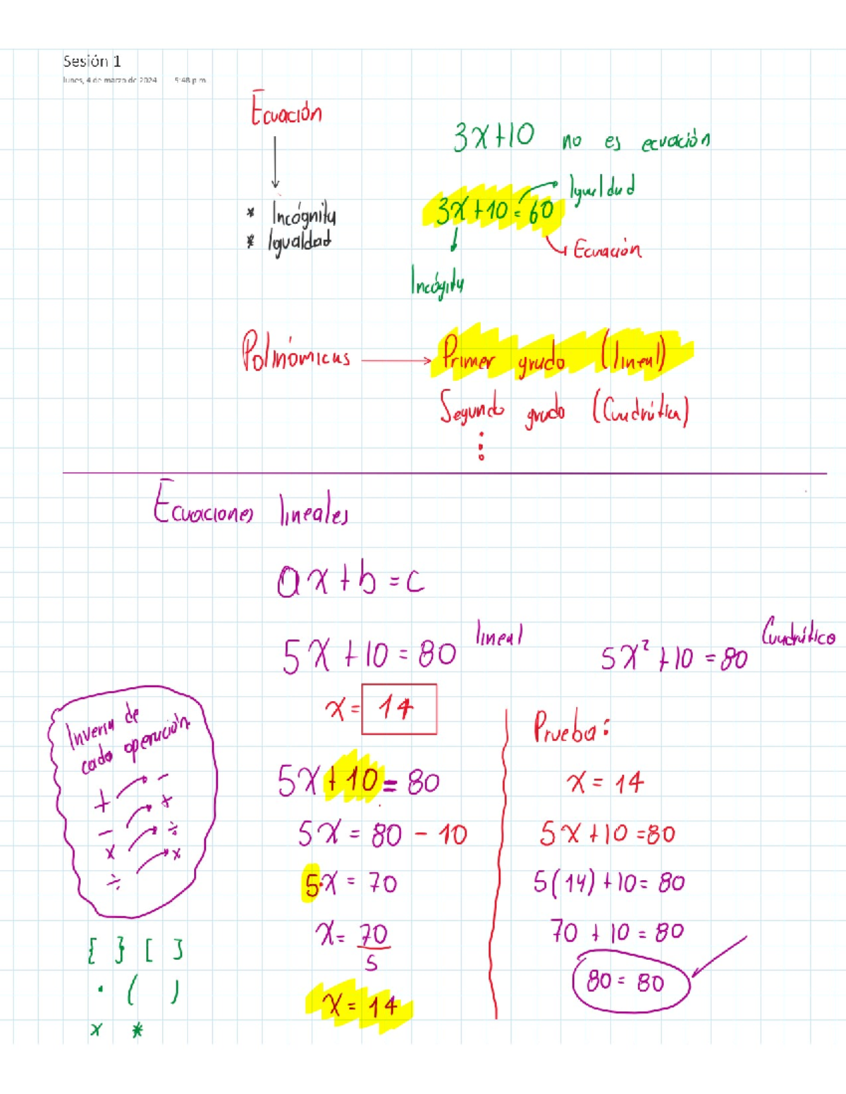 Sesión 1 Algebra - algebra lineal - Studocu