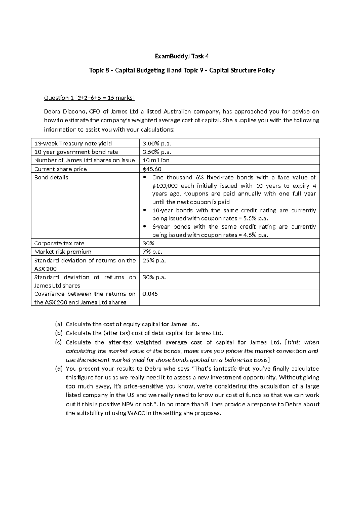Exam Buddy Task 4 Final - Questions only - ExamBuddy! Task 4 Topic 8 ...