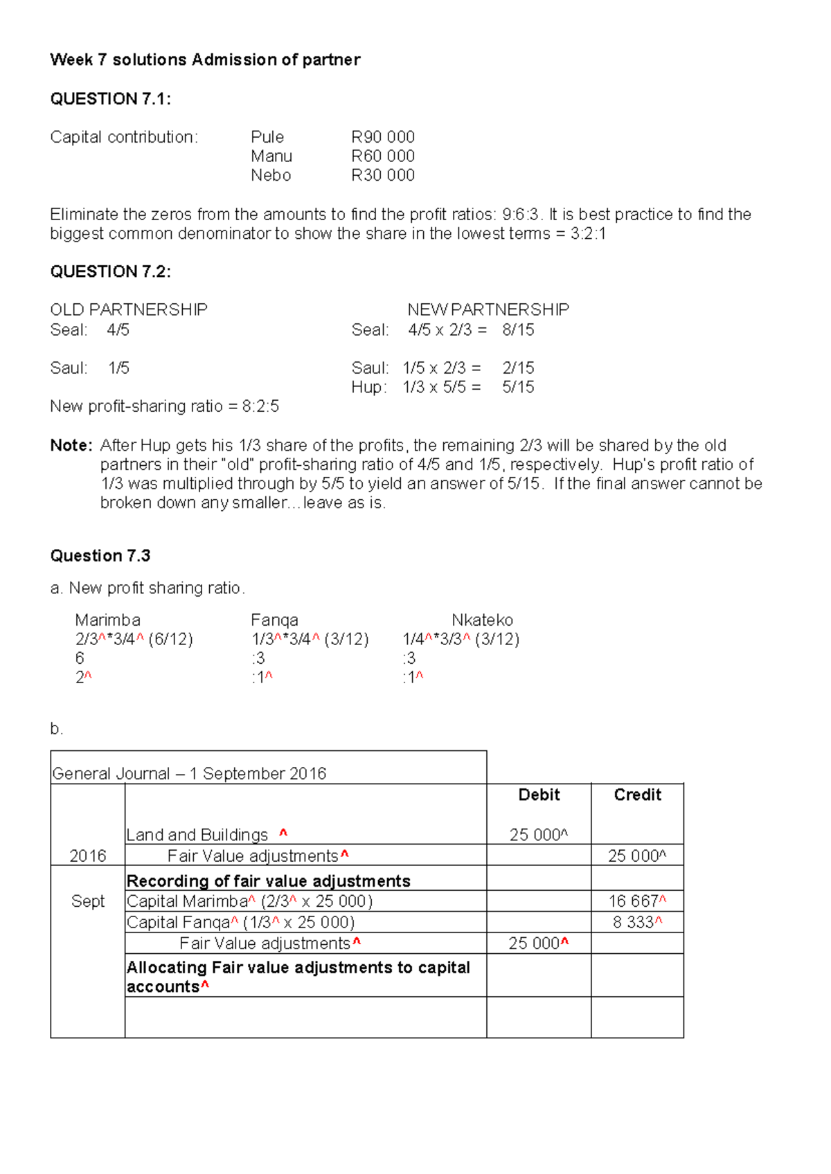 2019 FAC11B1 TUT solutions week 7 Admission of a partner - Week 7 ...