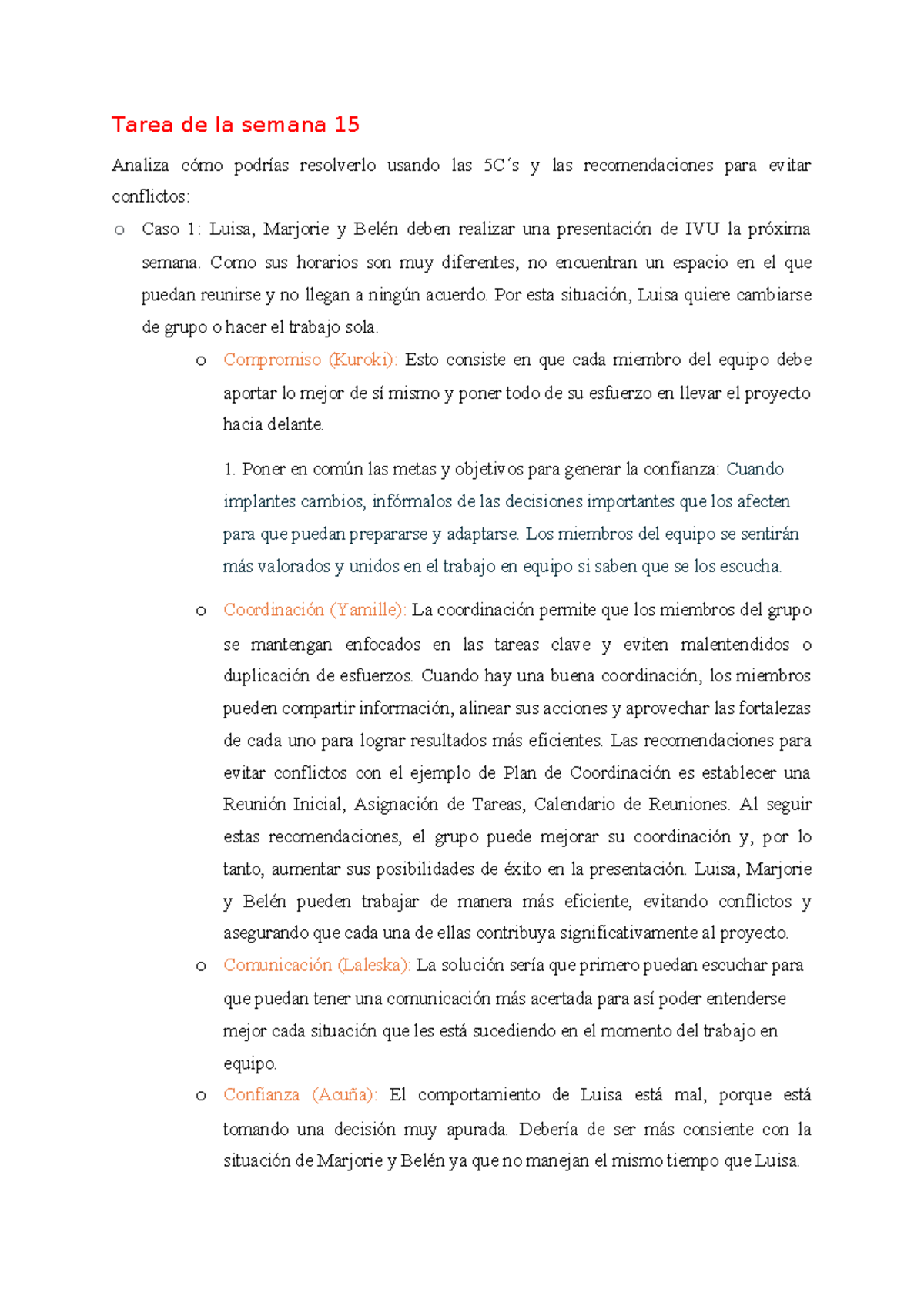 IVU Actividad 15 Ayllin Kuroki - Tarea de la semana 15 Analiza cómo podrías resolverlo usando ...