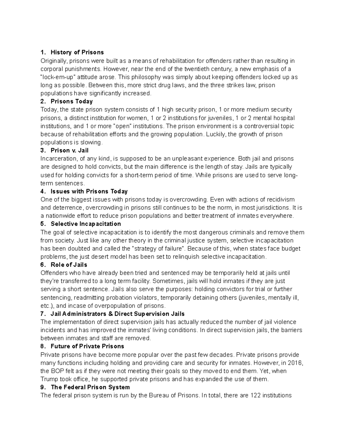 Ch 11 Top Ten - Chapter 11 main ideas - Criminal Justice: a Brief ...