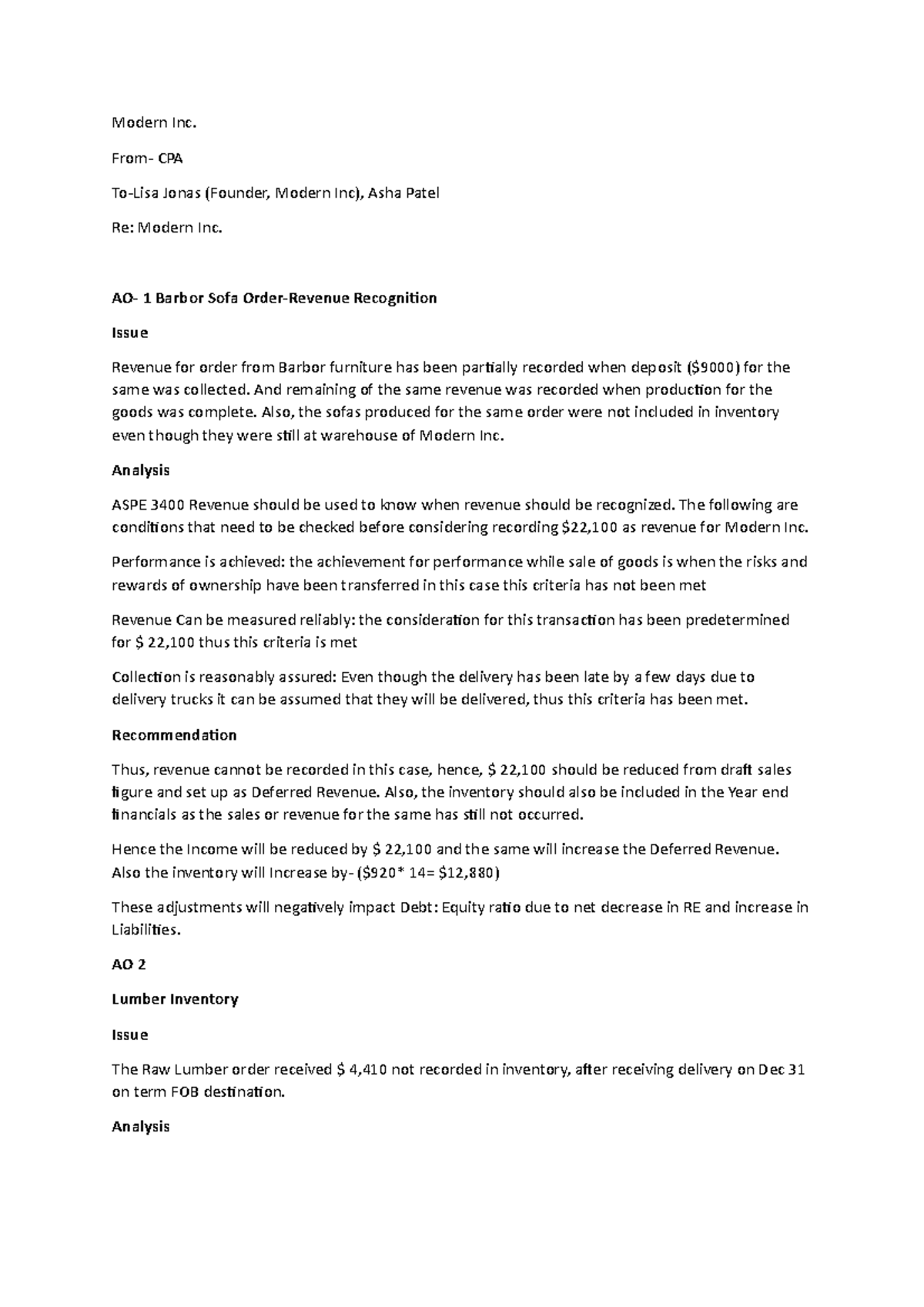 Modern Inc-Submission - Modern Inc. From- CPA To-Lisa Jonas (Founder ...