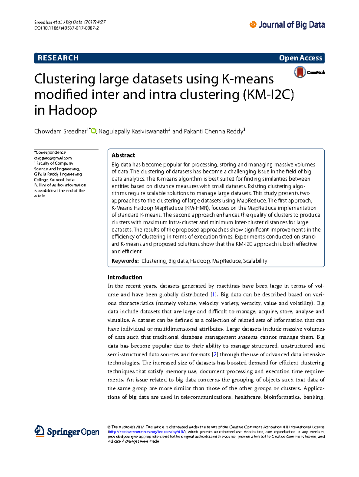 S40537 017 0087 2 - blah - Clustering large datasets using K‑means modified inter and intra ...