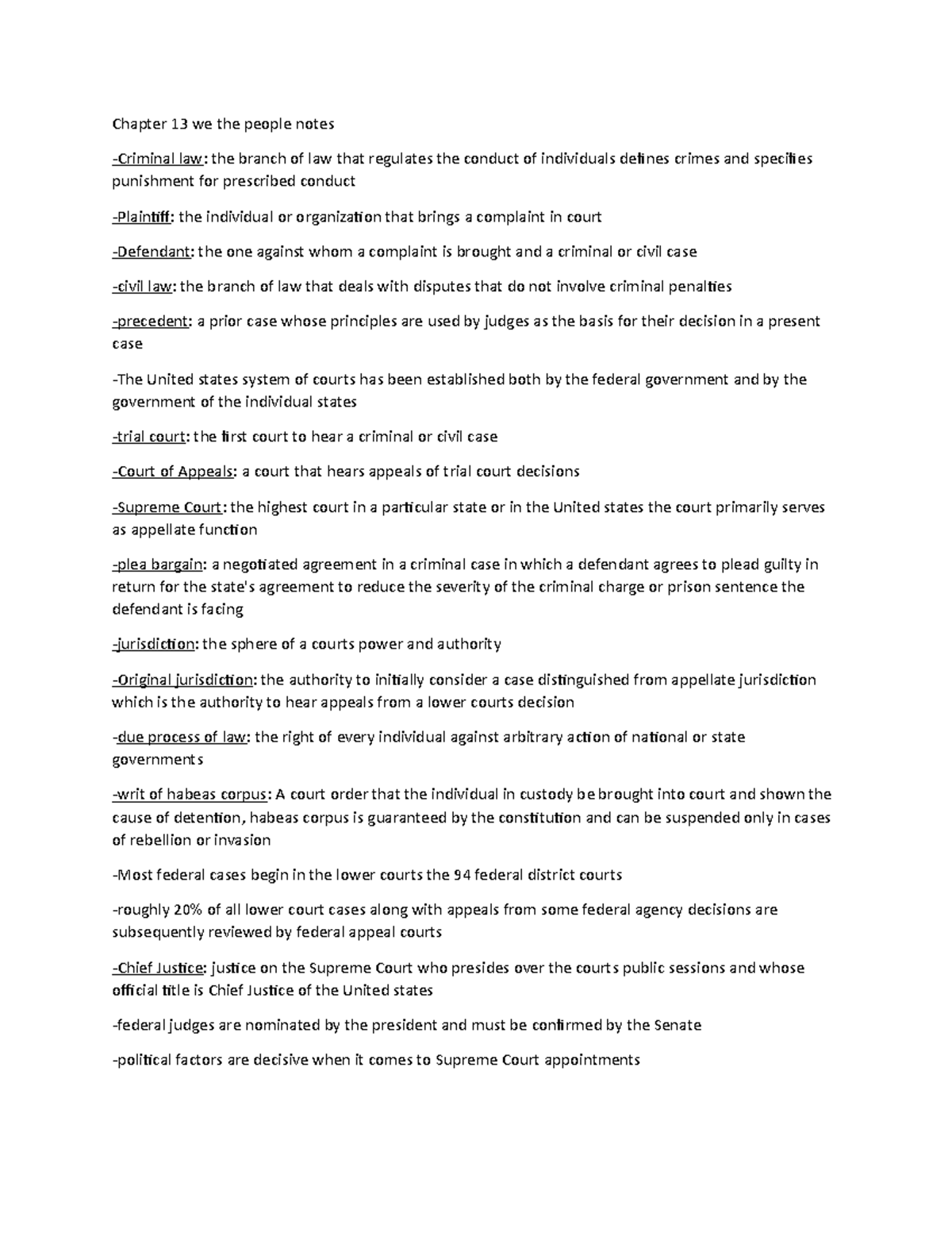 Chapter 13 we the people notes - Chapter 13 we the people notes ...