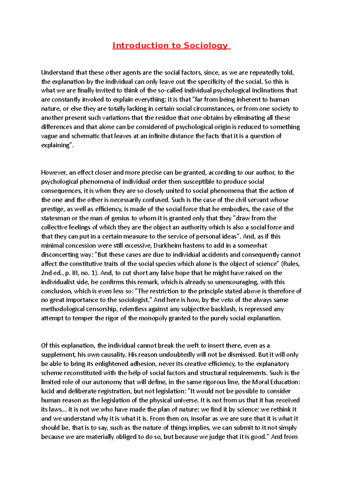 5 Introduction to sociology - Introduction to Sociology Understand that ...