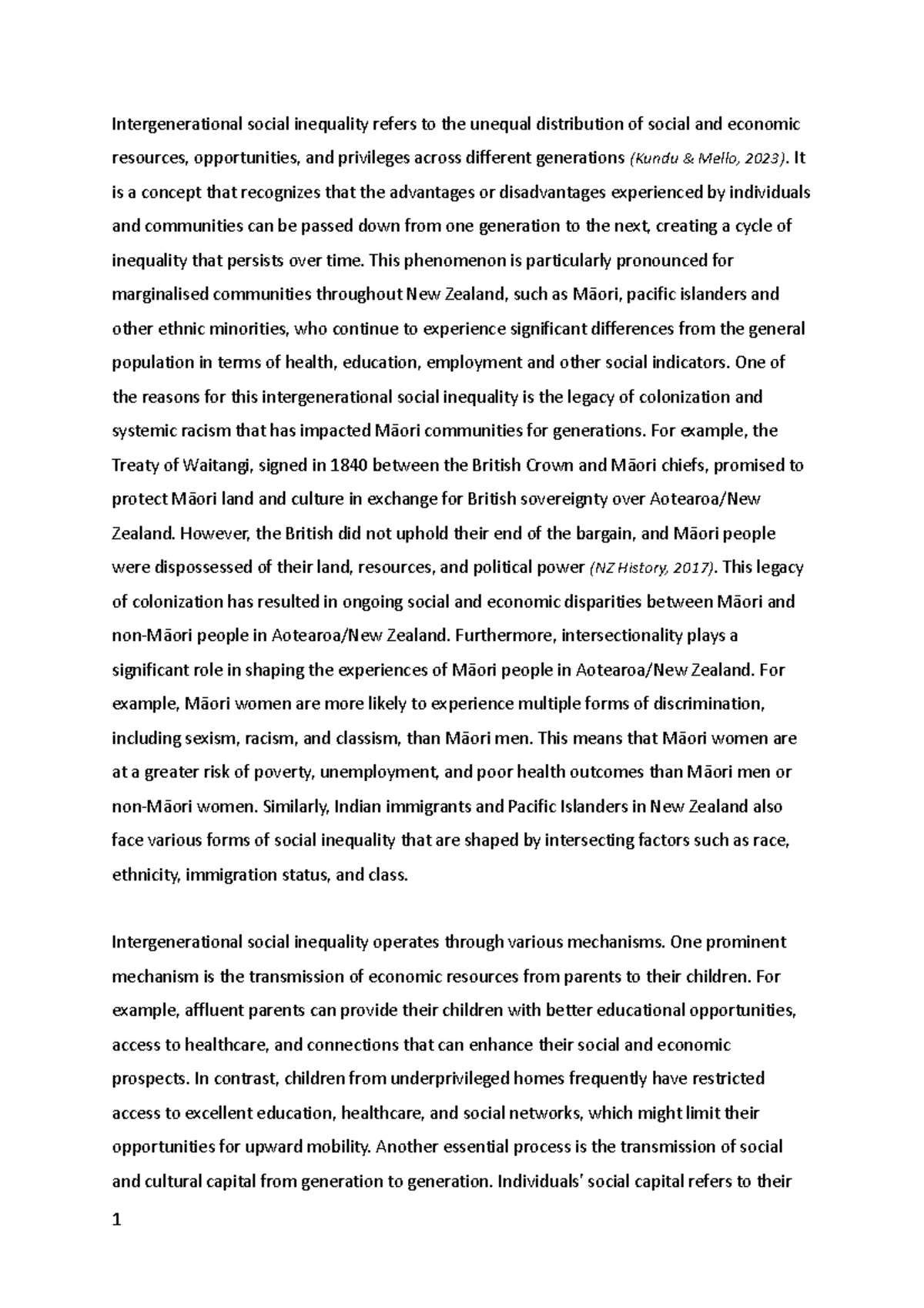 Intergenerational social inequality - It is a concept that recognizes ...