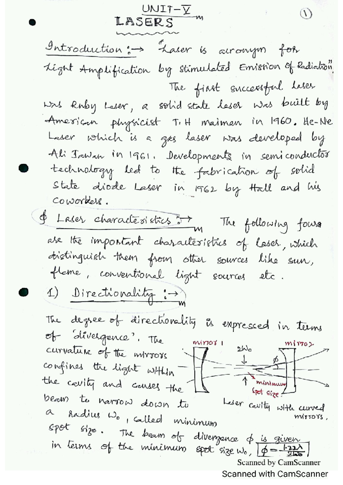UNIT-IV Lasers & Fibre Optics R18 - LASERS m Introduction : if is aeronym for Light ...