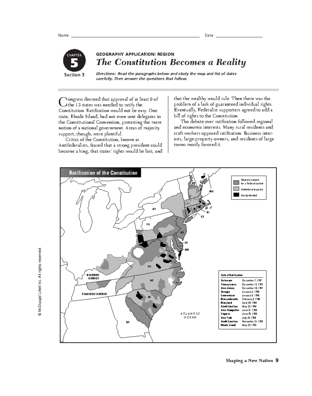 Ch 5 Geography - yup - © McDougal Littell Inc. All rights reserved ...