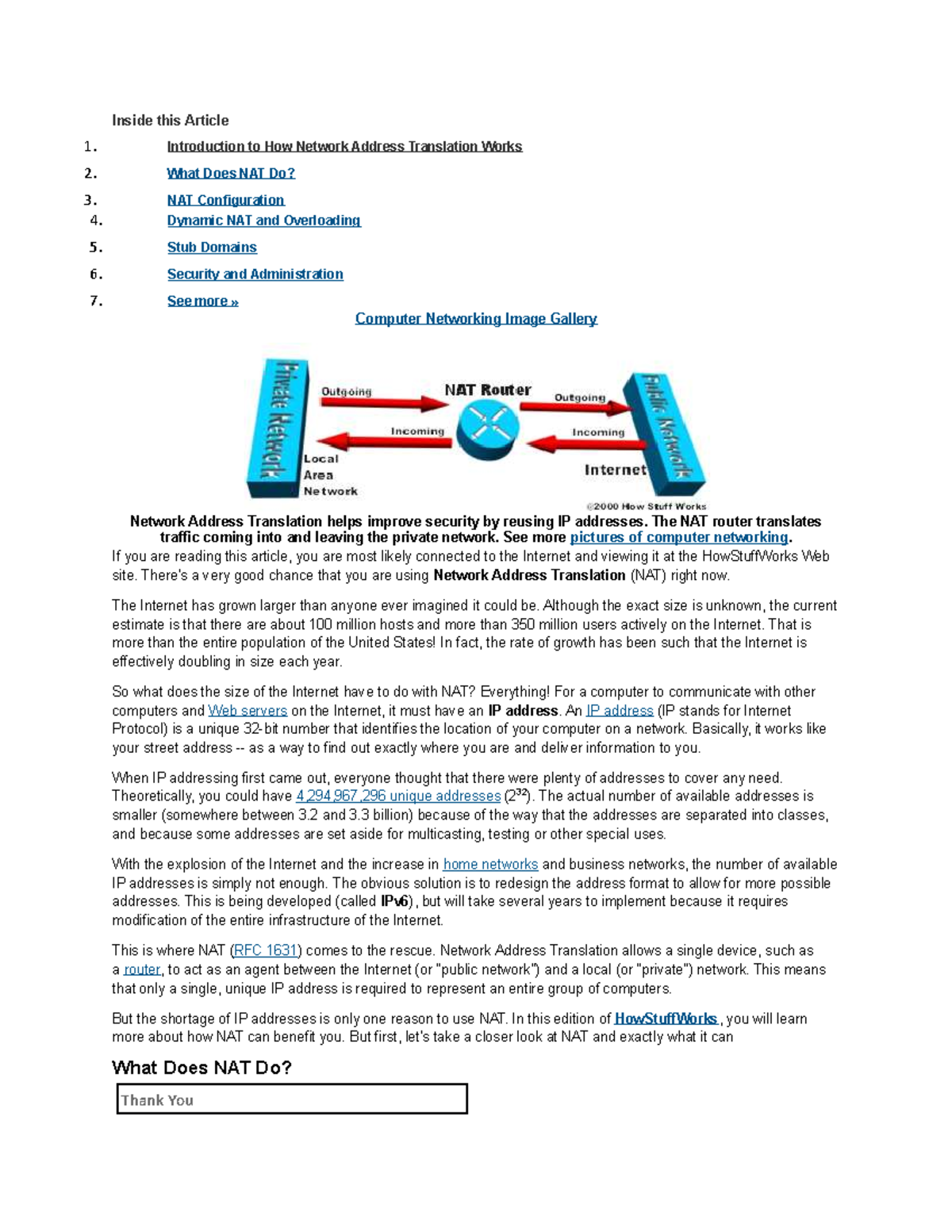 How NAT Works - Inside this Article 1. Introduction to How Network ...