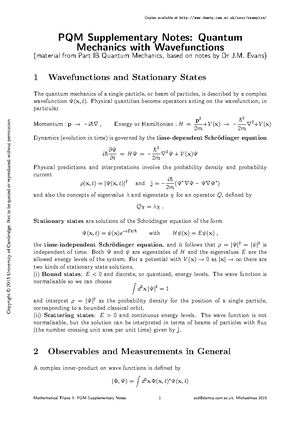 Tutorial work - 3 - Example sheet - Copyright © 2015 University of ...