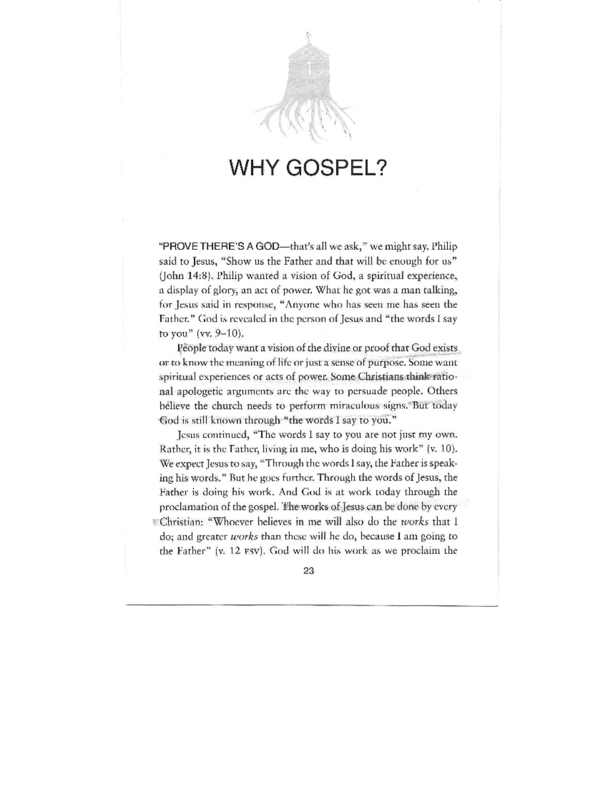 Chapters 1 5 total - .\ WHY GOSPEL? "PROVE THERE'S A GOD-that's all we ...