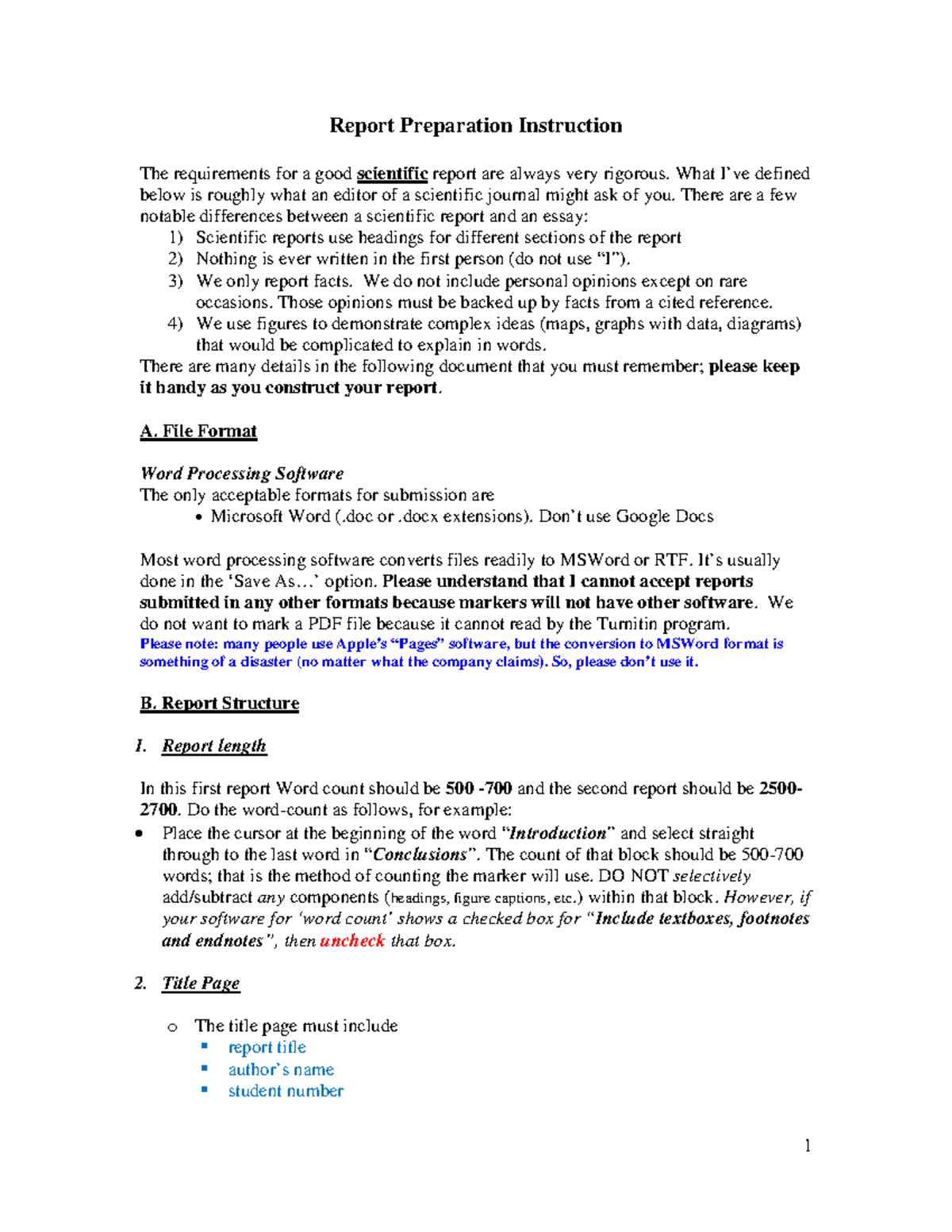 Assignment Preparation Instructions Supplementary 1 - Report ...
