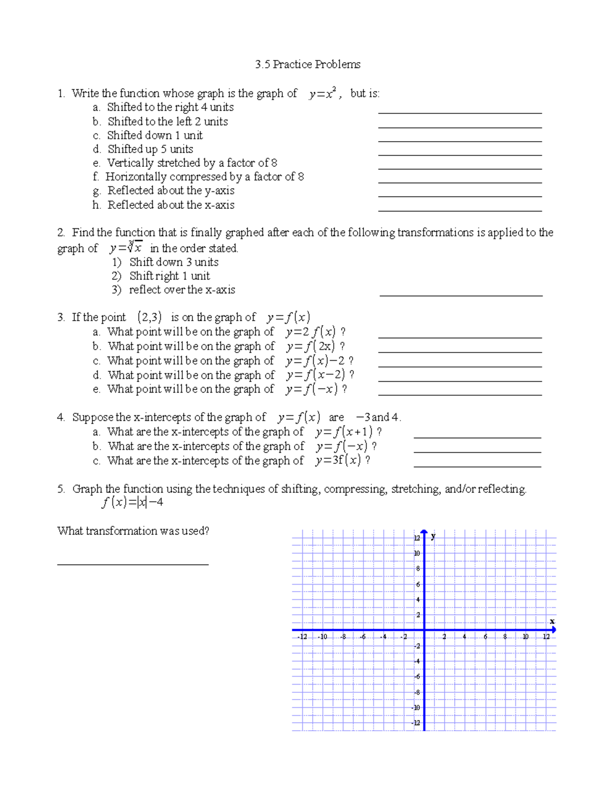 MAT117-3 5-Practice-Problems - 3 Practice Problems Write the function ...