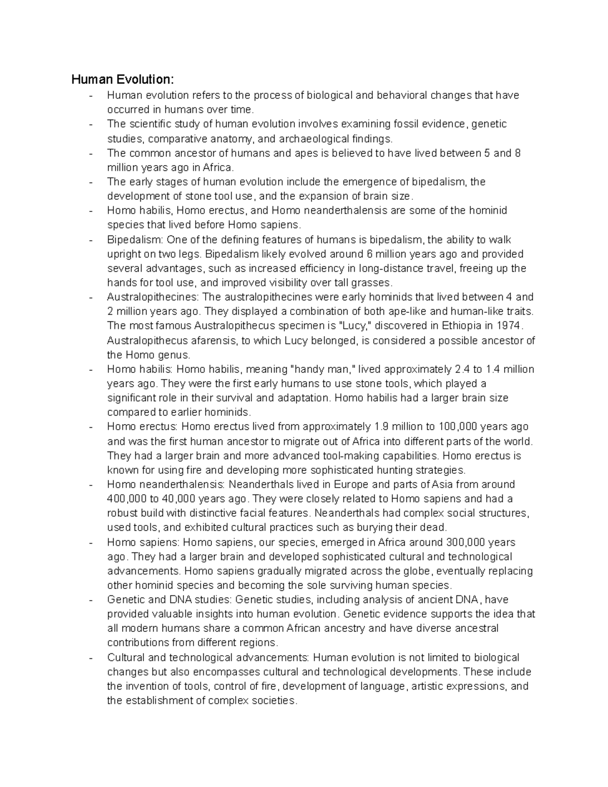 Human Evolution and Prehistory - Human Evolution: Human evolution ...