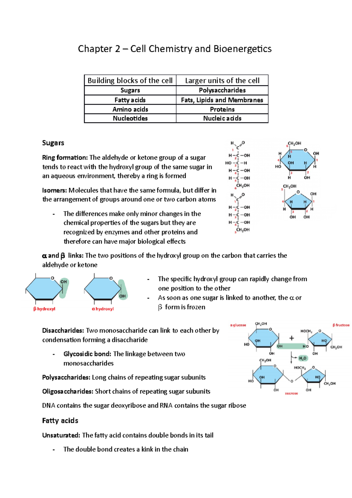 Molecular Biology of the Cell Chapter 2 - Chapter 2 Cell Chemistry and ...
