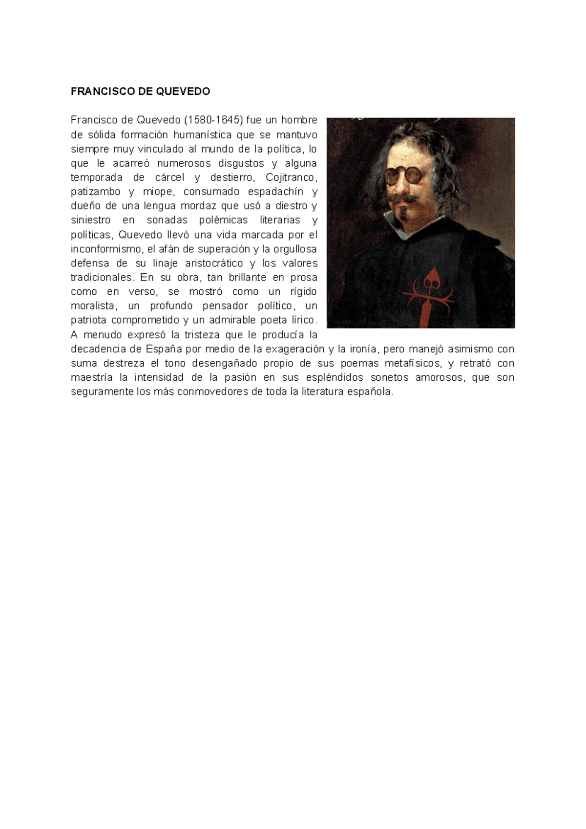 Francisco de Quevedo - queeee - FRANCISCO DE QUEVEDO Francisco de ...