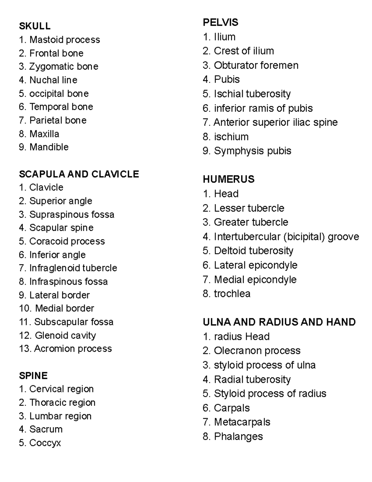 bones in the body - SKULL Mastoid process Frontal bone Zygomatic bone ...