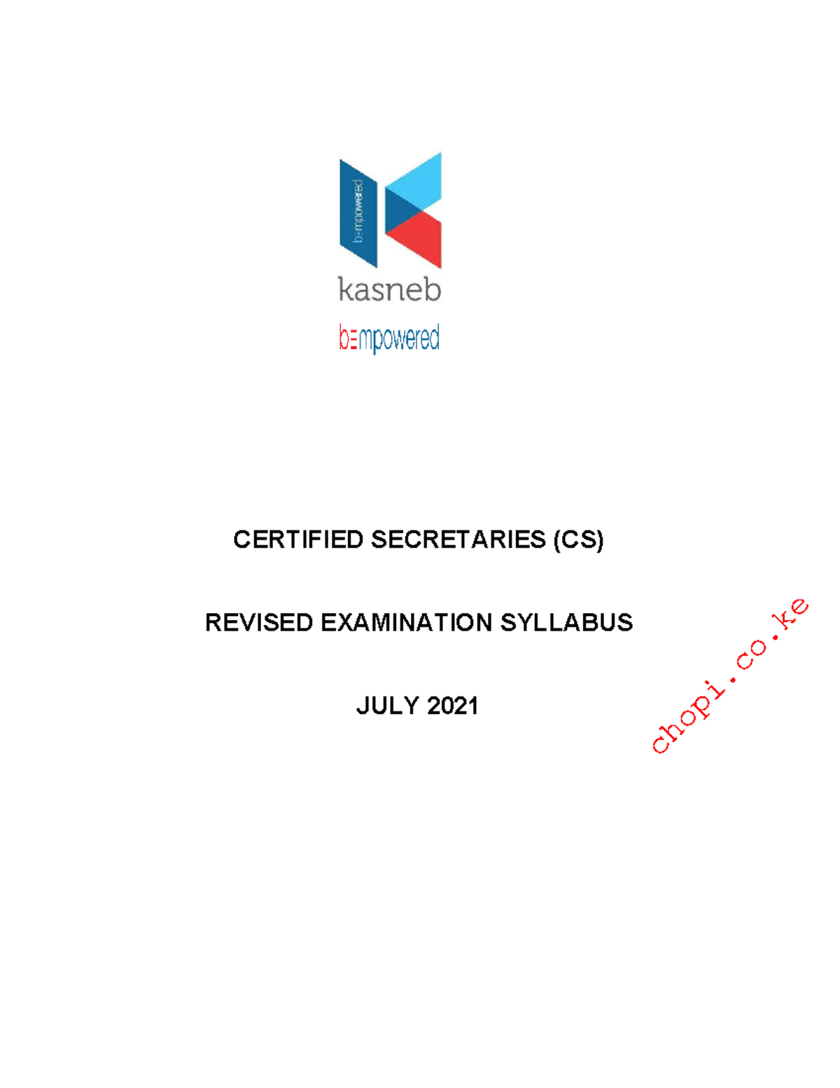 CS Syllabus - CERTIFIED SECRETARIES (CS) REVISED EXAMINATION SYLLABUS ...