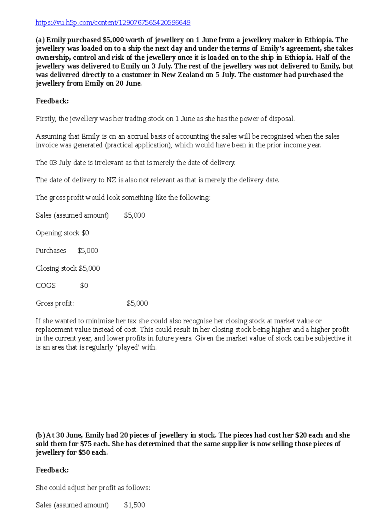 Exported-text - Session 8 - vu.h5p/content/ (a) Emily purchased $5,000 worth of jewellery on 1 ...