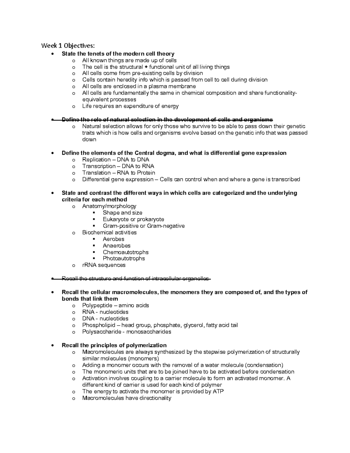 Exam 1 Learning Objectives - Week 1 Objec*ves: • State the tenets of ...