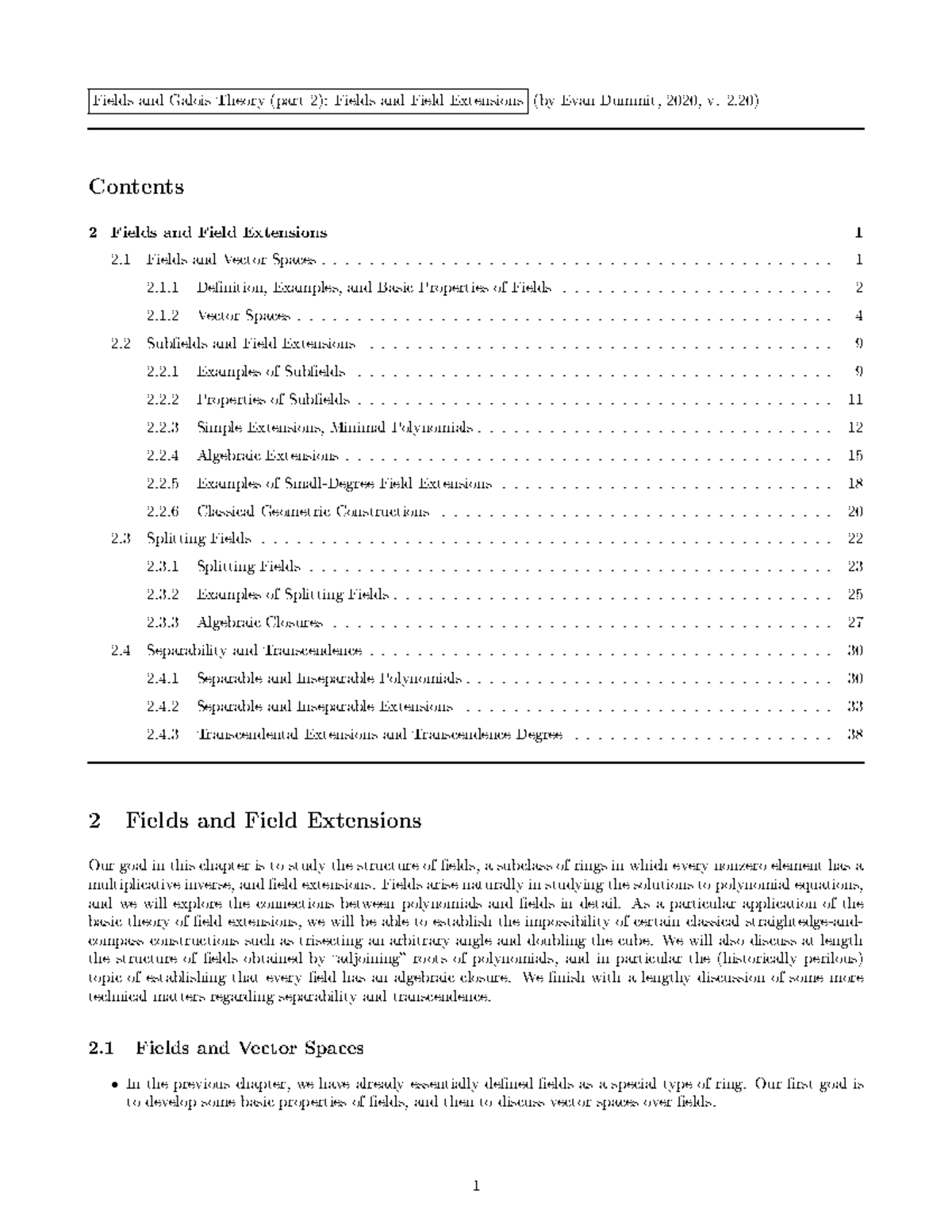 Fieldthy 2 fields and field extensions v2 - s ♥ ♦ s ♦r② ♣ rt s ♥ - Studocu