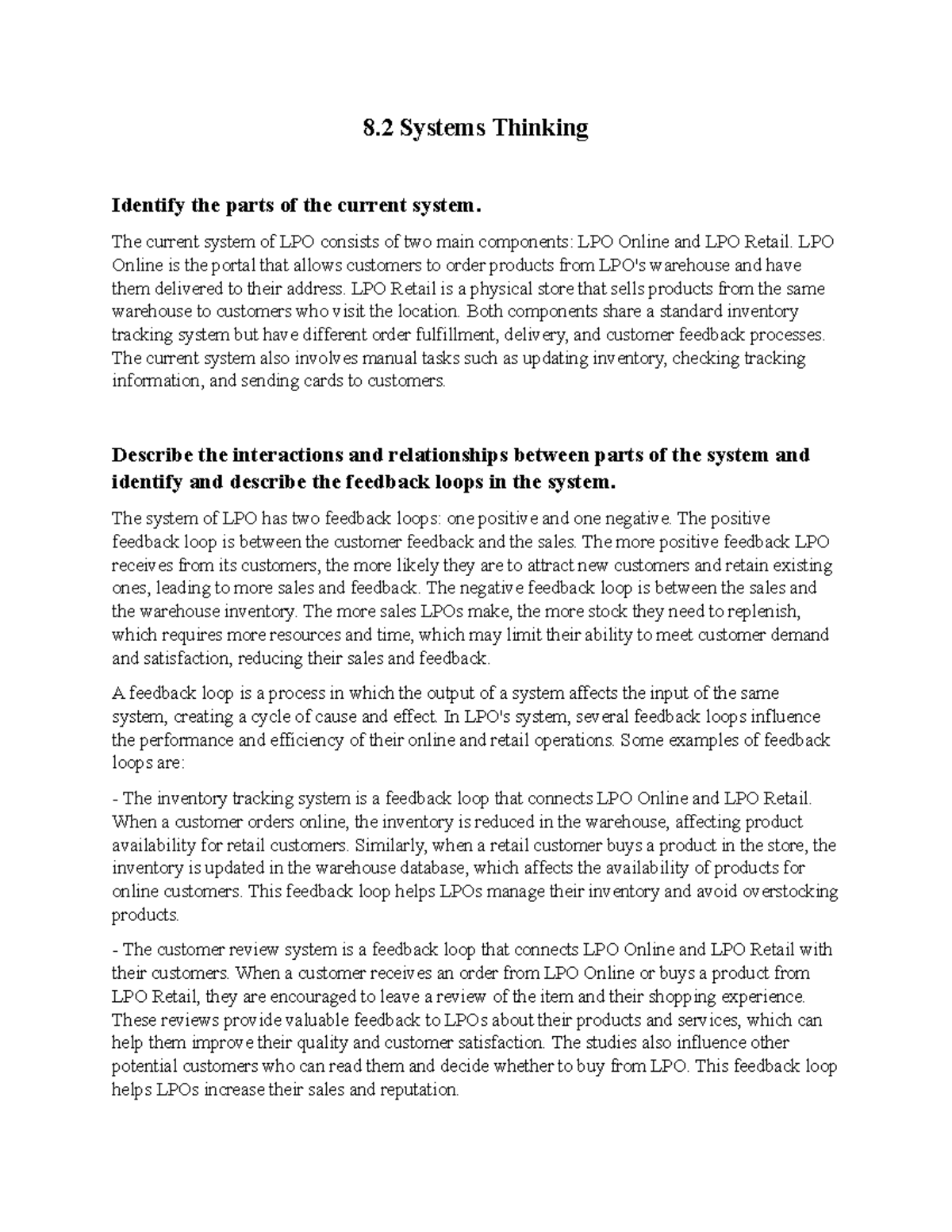 8.2 Systems Thinking - Final Assignment - 8 Systems Thinking Identify ...