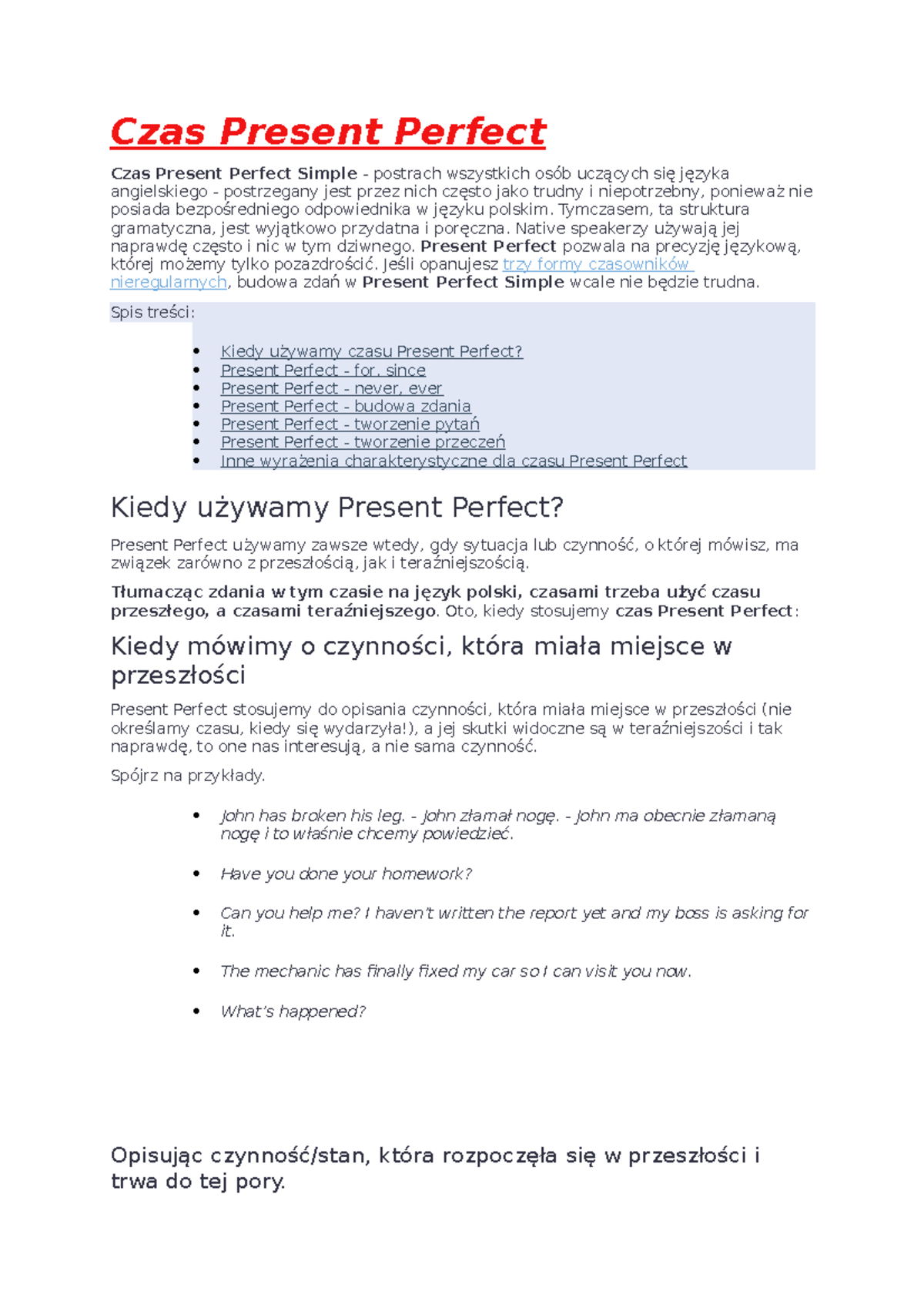 Present Perfect - Tymczasem, ta struktura gramatyczna, jest wyjątkowo ...