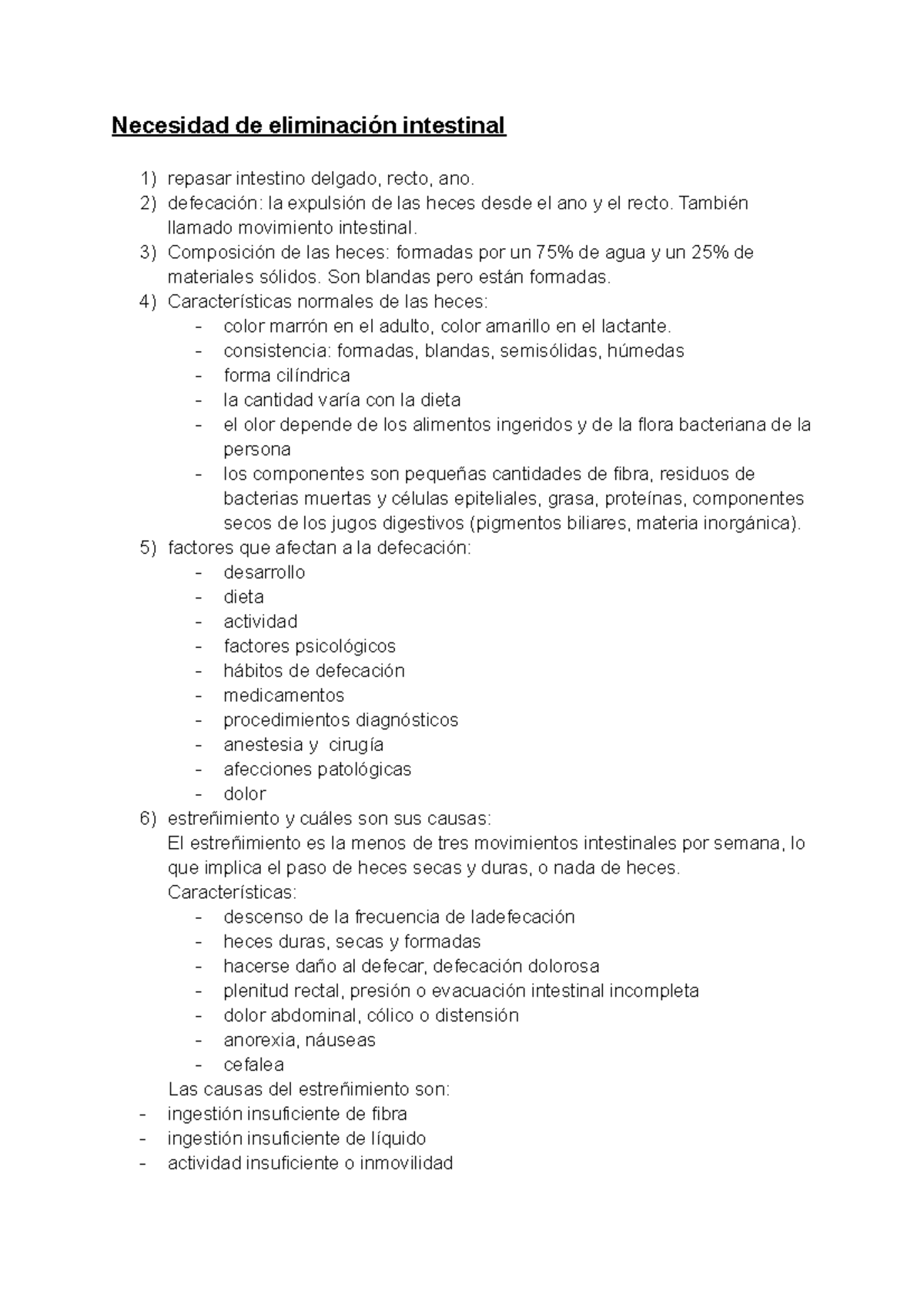 Guion semana 7, eliminacion intestinal, FDCE - Necesidad de eliminación ...
