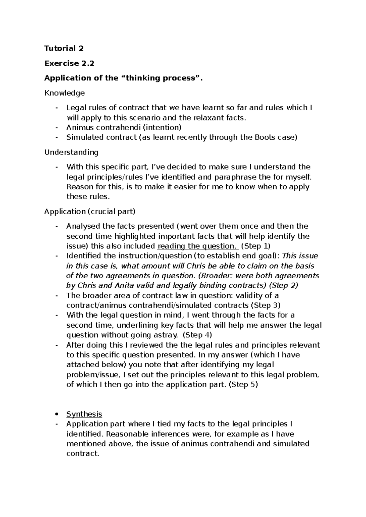 Contract Tutorial 2 (exercise 2.2) - Tutorial 2 Exercise 2. Application ...