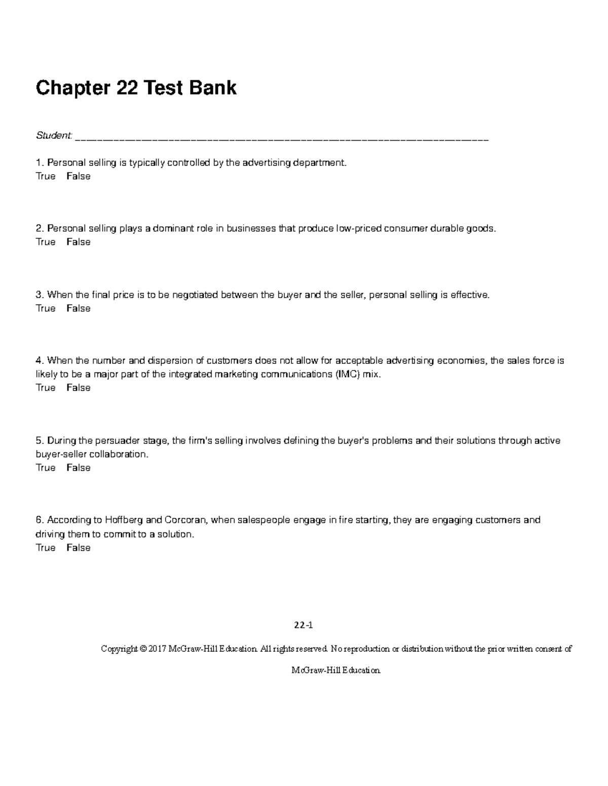 Chapter 22 Test Bank - Chapter 22 Test Bank Student: - Studocu