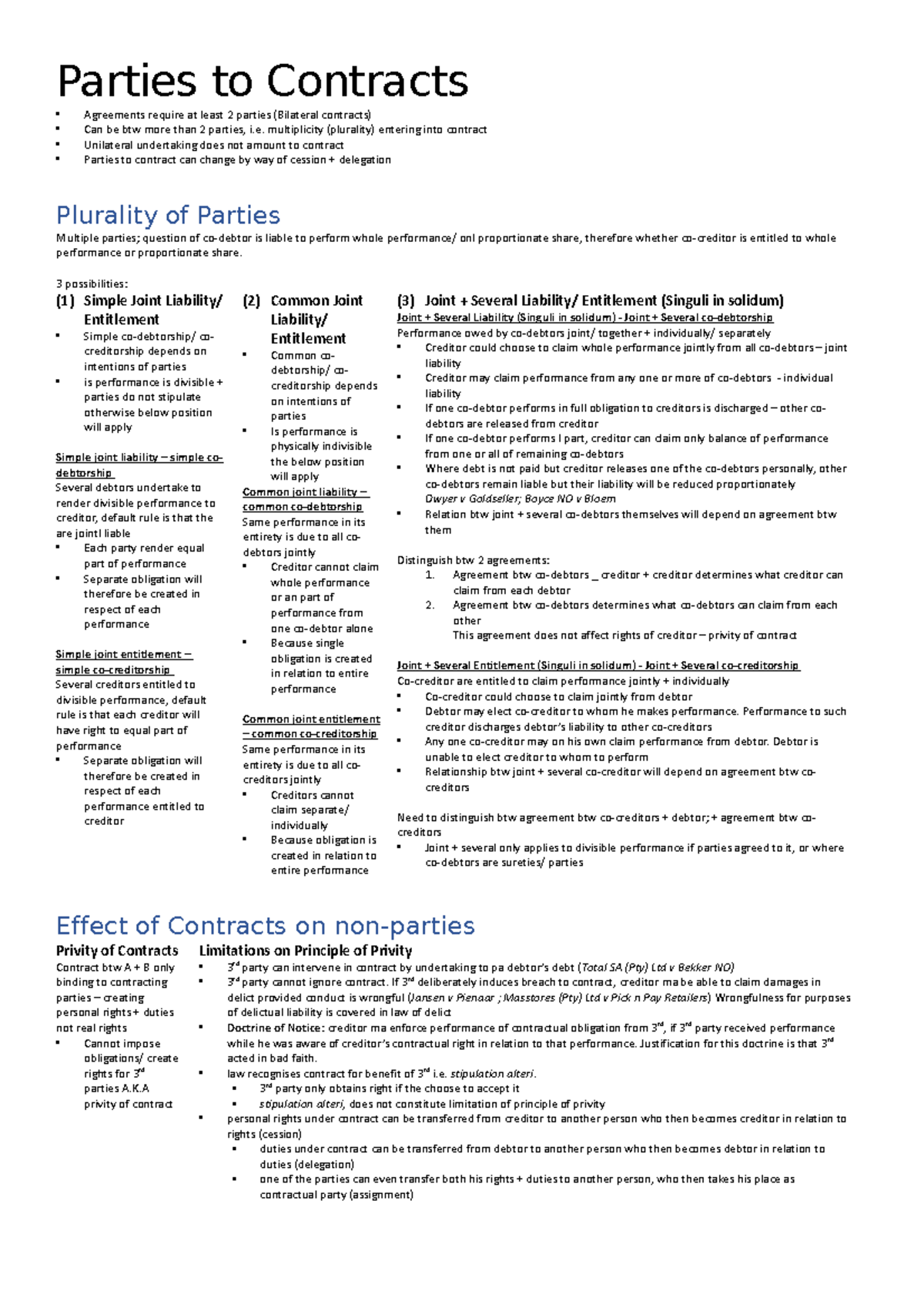 Parties to Contracts - full chapter - Parties to Contracts Agreements ...