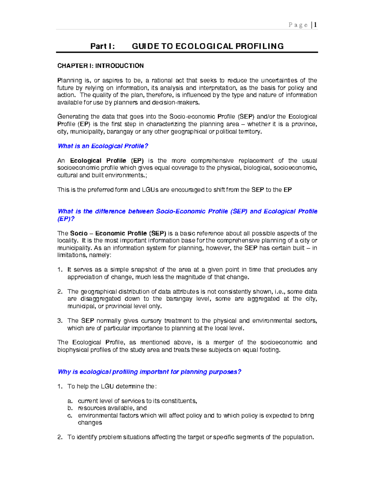 Ecoprofile guidelines - Understanding the Self - Studocu