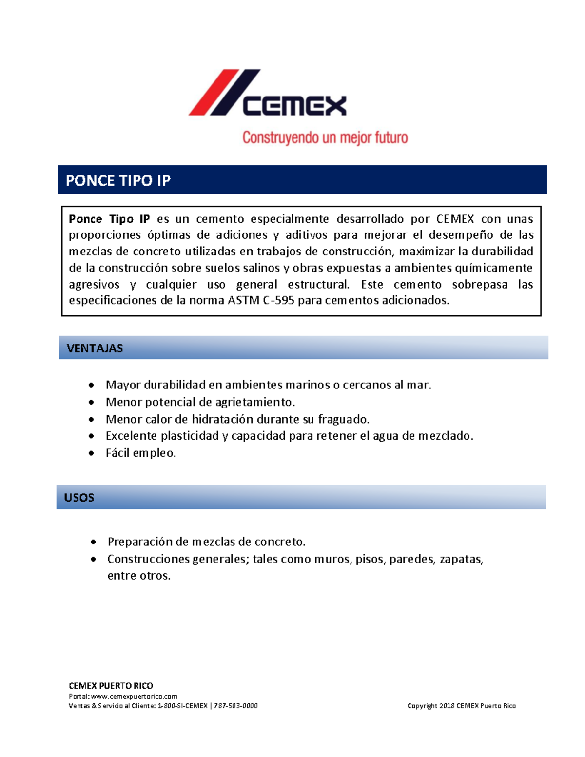 Cemento ponce tipo IP - efeeeeeeeeeeeeeeeeeee - CEMEX PUERTO RICO ...