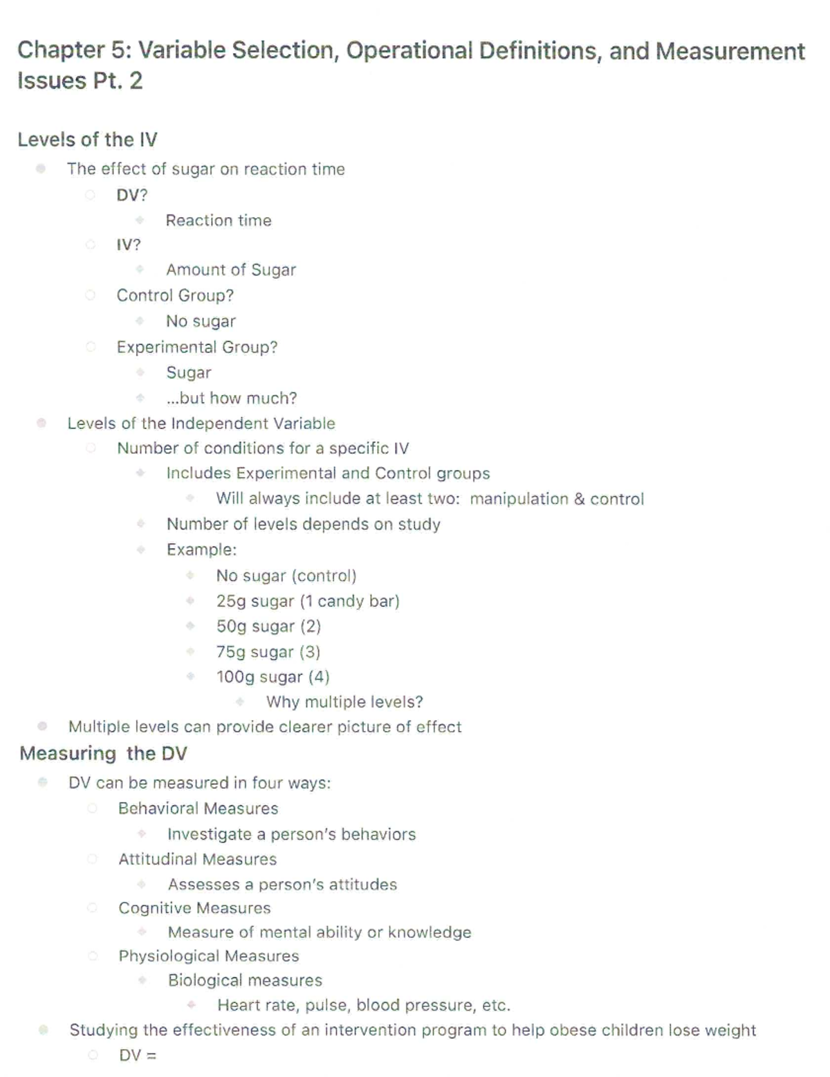 Psy-50, Chapter 5 - Variable Selection, Operational Definitions, and Measurement Issues Pt. 2 ...