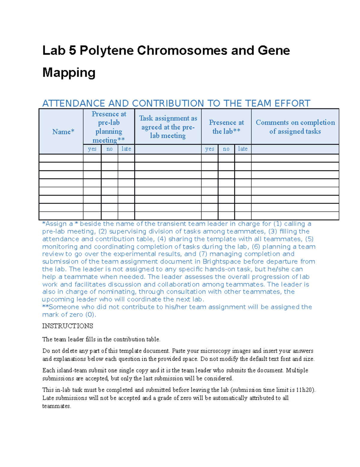 Lab 5 template - This is a worksheet for the procedure of genetics lab ...
