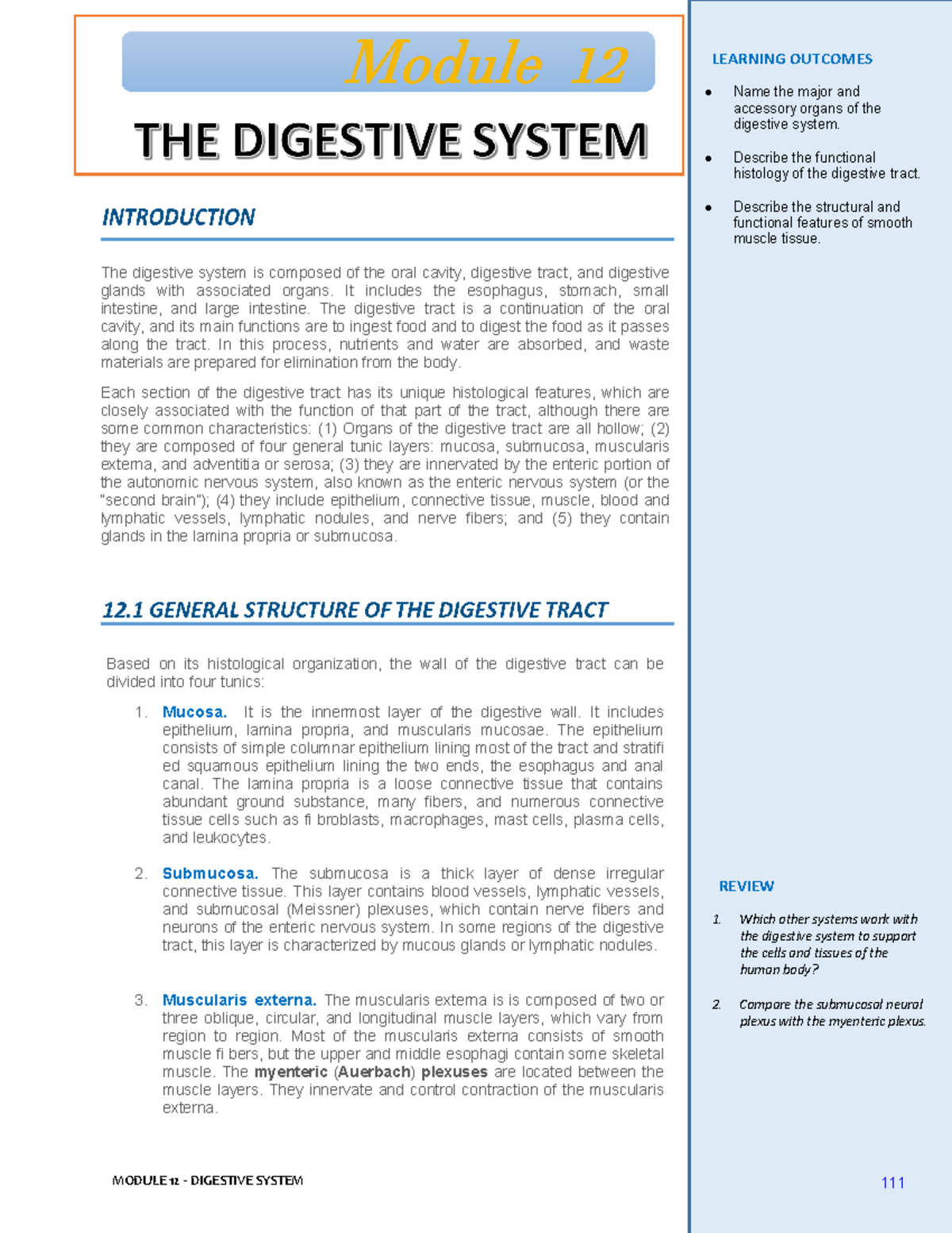 Humhst 1 Module 12 - Human Histology with Pathophysiology Notes ...