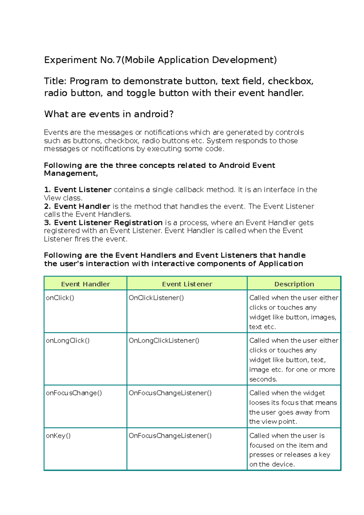 Event Handler Ex no-7 - It is a computer science and engineering ...