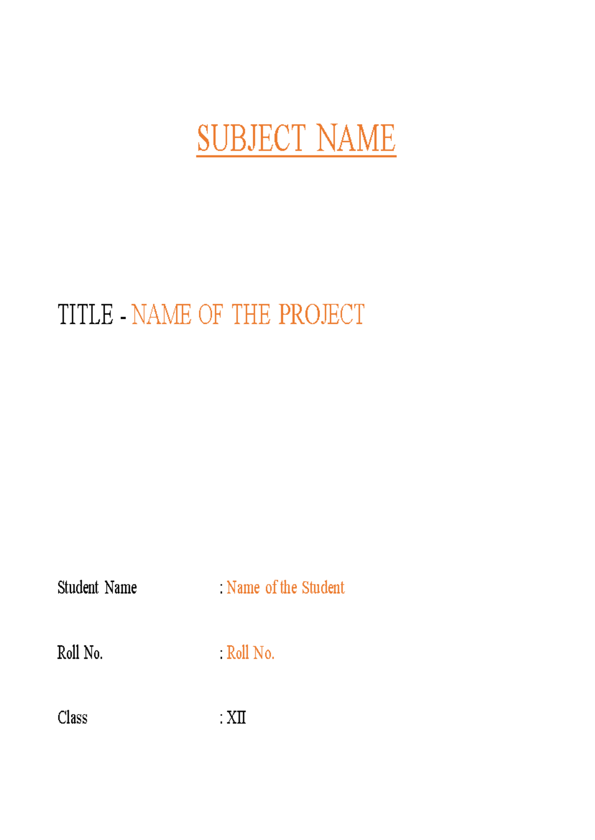 English Project Template - 2024-25 - SUBJECT NAME TITLE - NAME OF THE ...