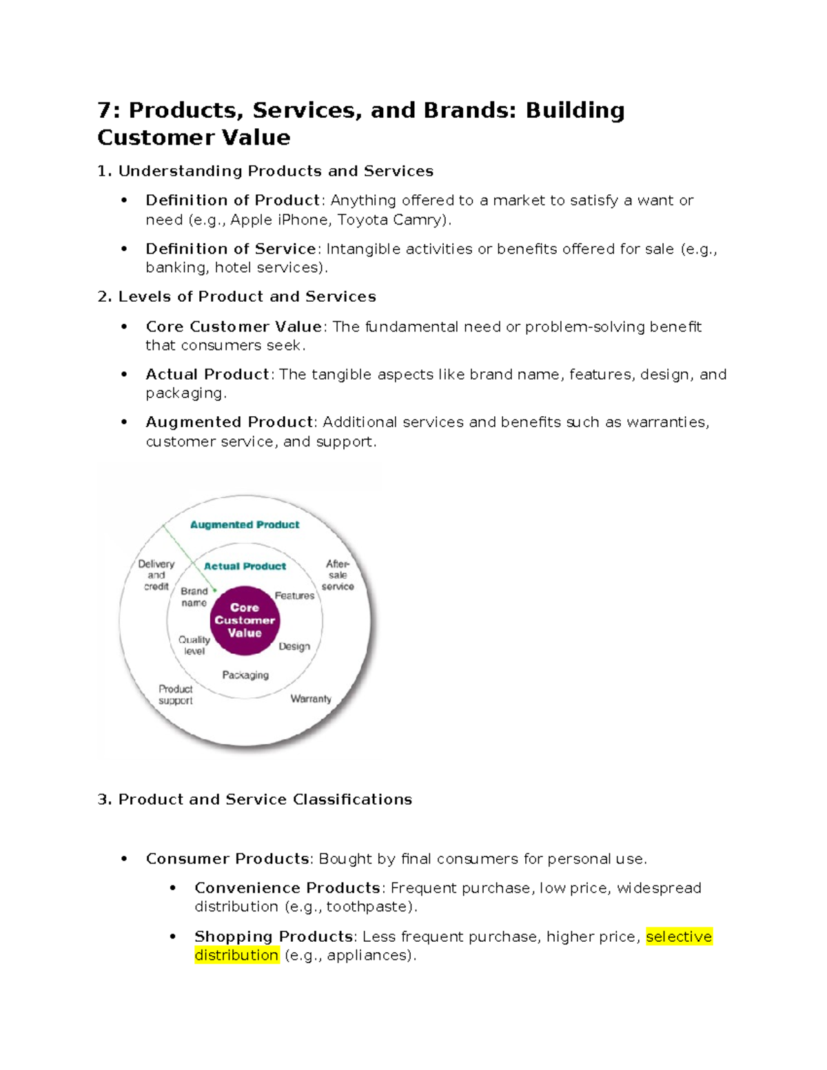 Marketing 4PS notes 7 - 7: Products, Services, and Brands: Building ...