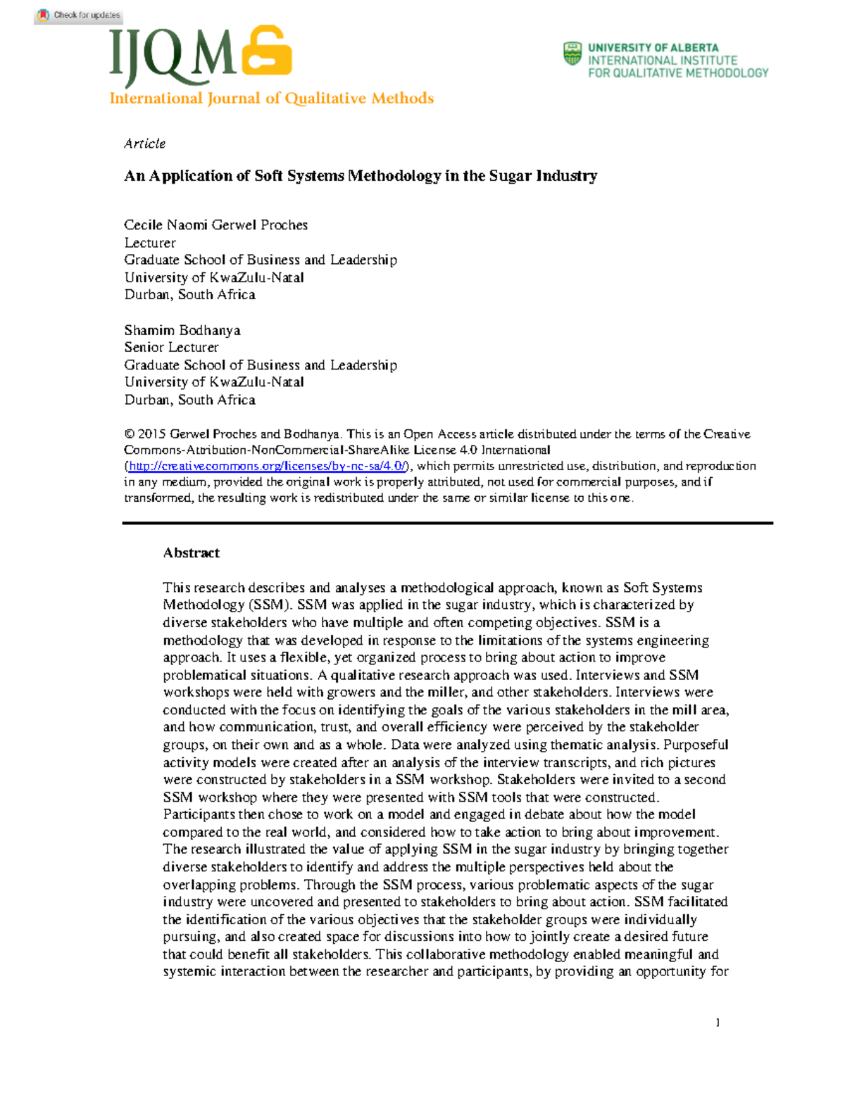 Sugar cane SSM example - Article An Application of Soft Systems ...