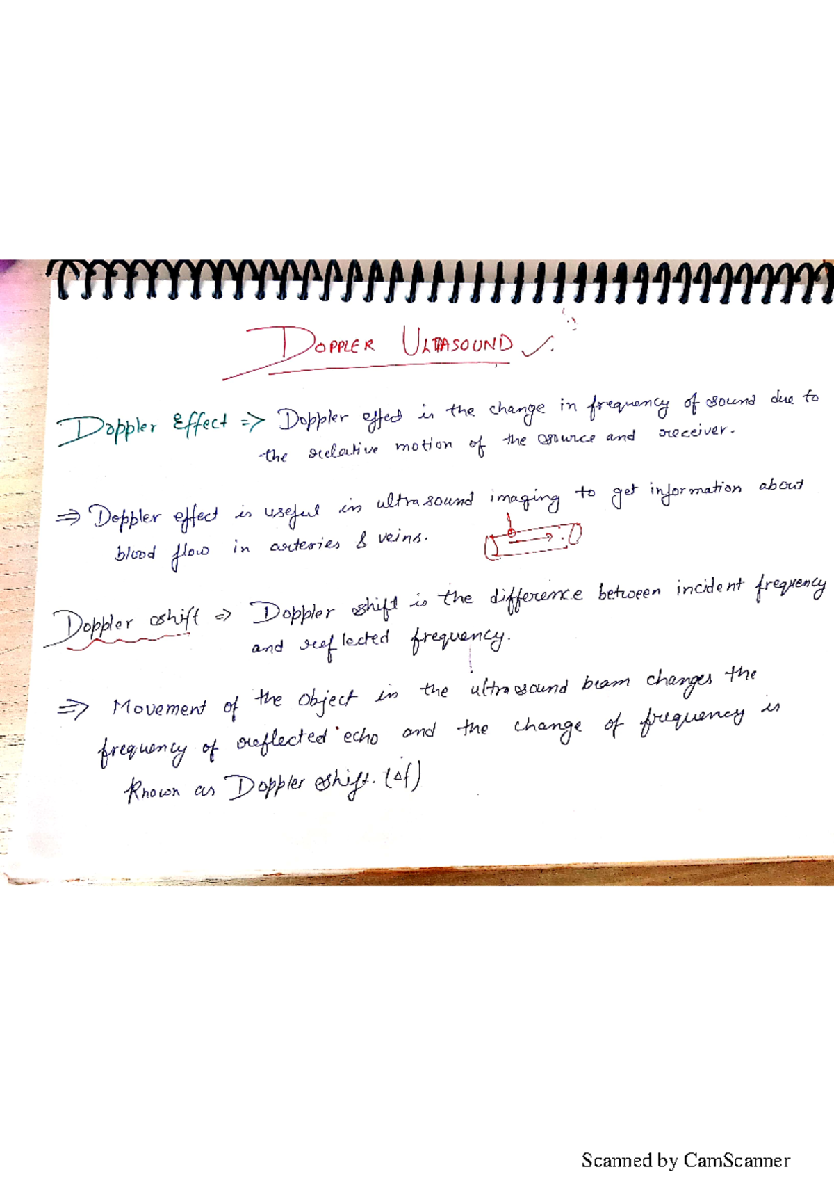 Doppler Ultrasound Complete Notes - Btech - Studocu