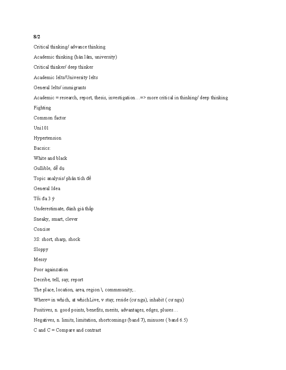 8 - ddd - 8/ Critical thinking/ advance thinking Academic thinking (hàn ...