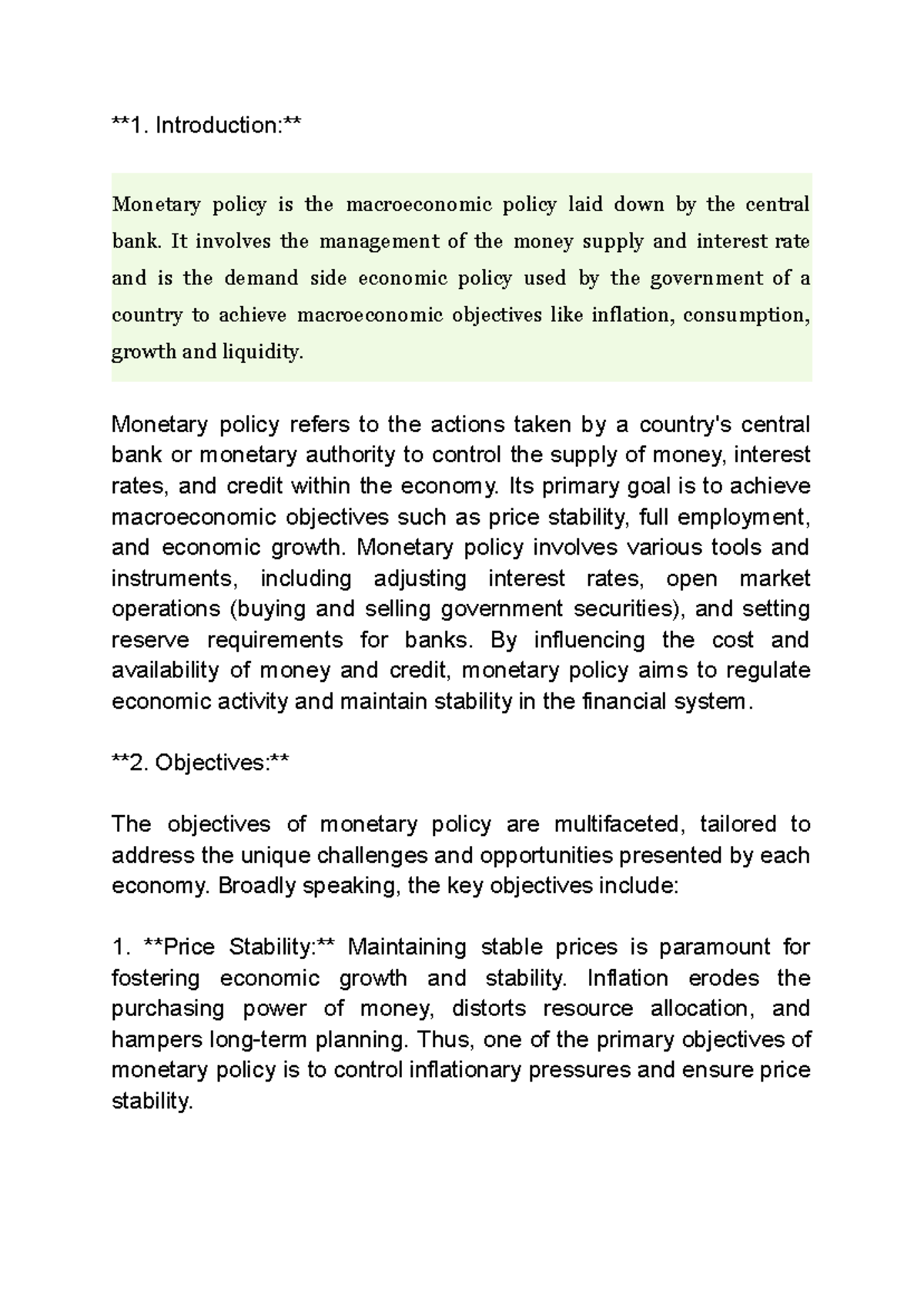 GD Notes - Summary Economics of growth and development - 1 ...