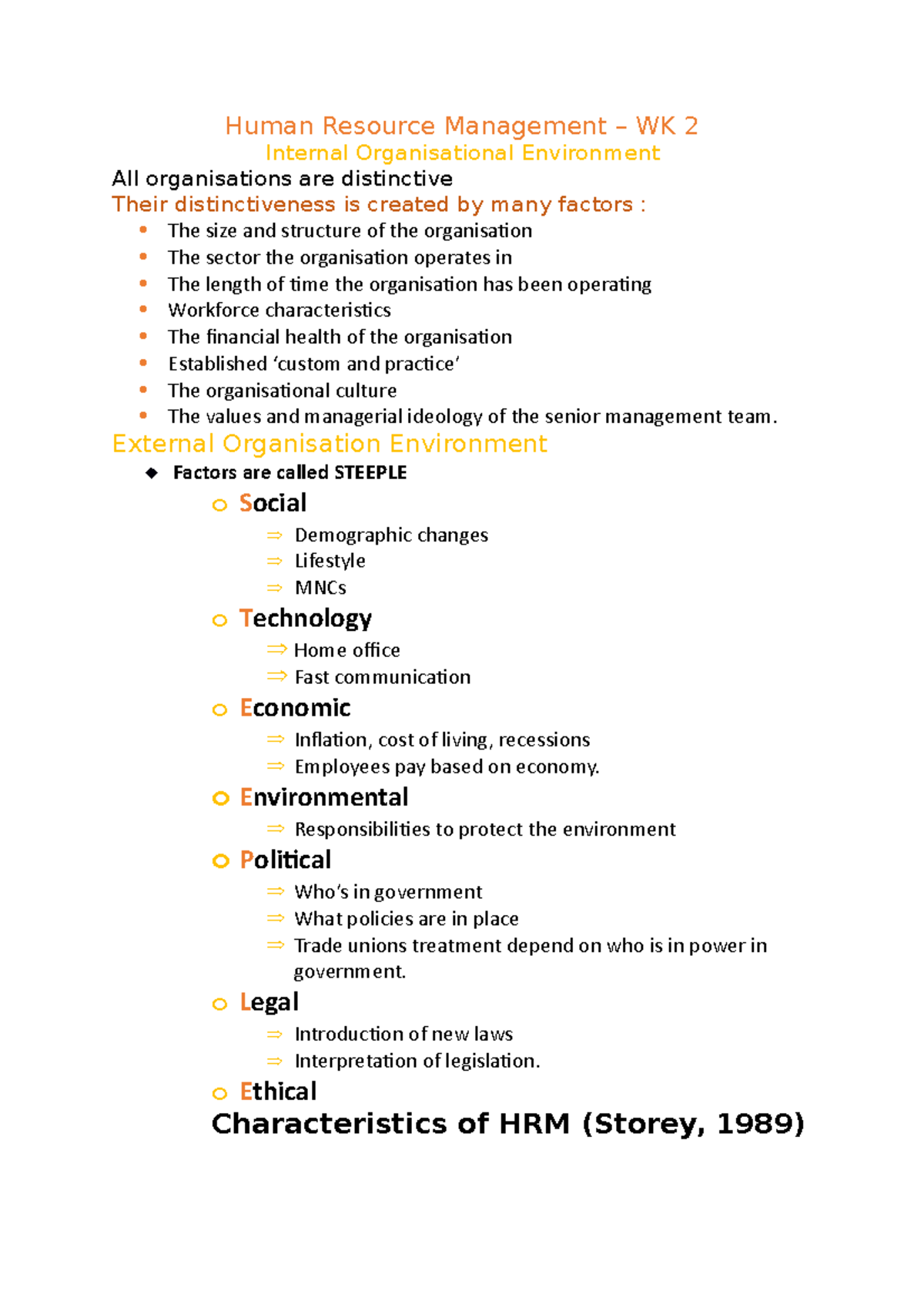 HRM - Lecture 3 - HR note wk 3 - Human Resource Management – WK 2 ...