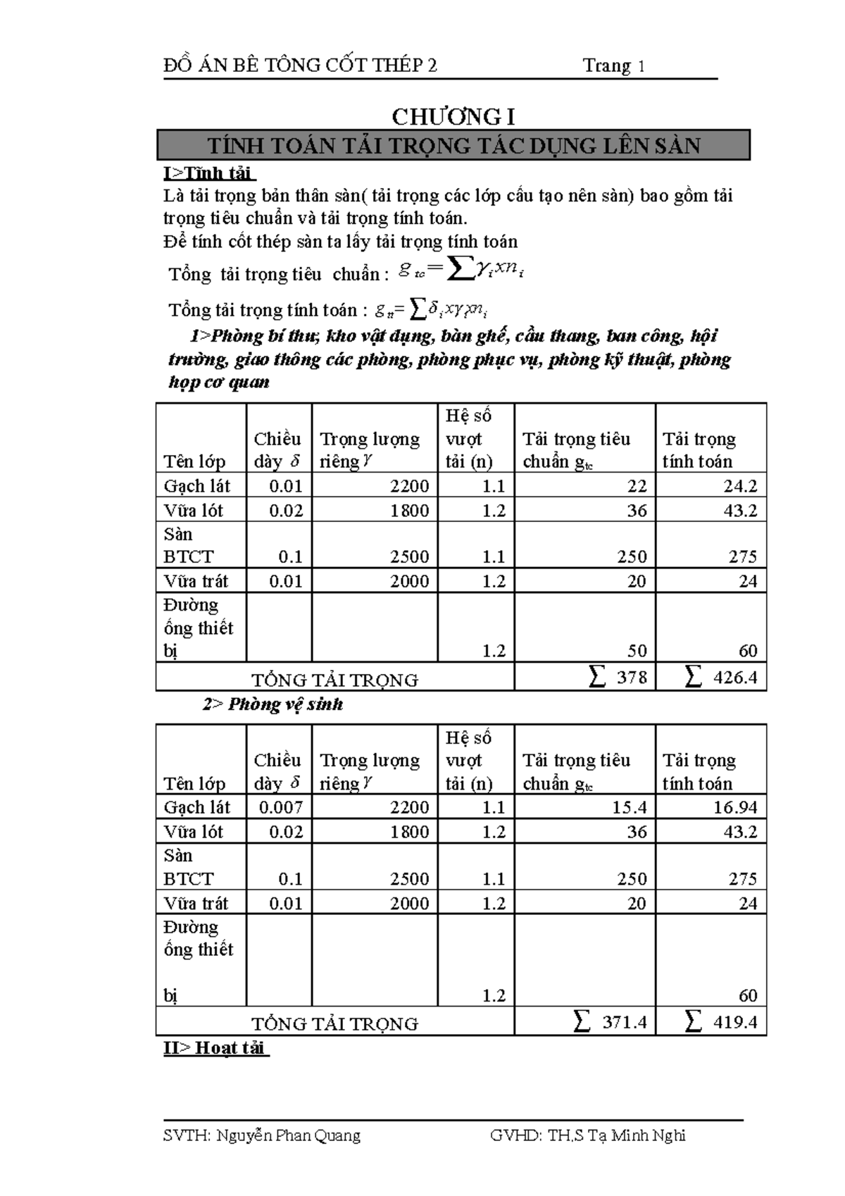 [123doc] - tai-lieu-do-an-be-tong-cot-thep-pdf - CHƯƠNG I TÍNH TOÁN TẢI ...